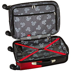 American Tourister Disney Hardside Luggage with Spinner Wheels, Black,Red, Carry-On 21-Inch