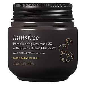 innisfree Pore Clearing Clay Mask 2X Super Volcanic Clusters Face Treatment, 3.38 Fl Oz (Pack of 1)