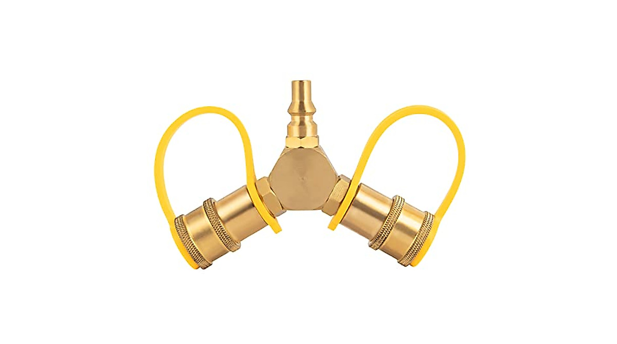 SHINESTAR RV Propane Quick Connect Splitter - Dual Use