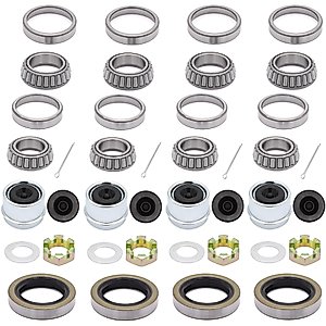 4 Sets Boat Trailer Axle Bearing Kits, L68149/L44649 Grease Seal 171255TB 10-19 I.D. 1.719'' for #84 Spindle 3500 LB Trailer Axles