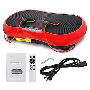 Saturnpower Full Body Vibration Platform Massage Machine Fitness Shaking Machine Workout Whole Body Trainer Vibration Weight Loss Equipment Vibration Fat Reducer with Bluetooth Connection (red)