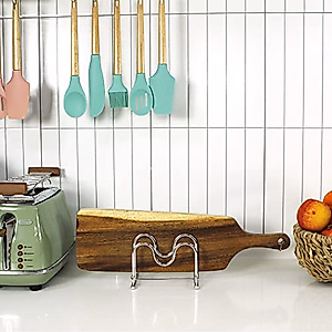 LENITH 304 Stainless Steel Wire Cutting Board Holder, Cutting Board Rack Organizer Kitchen with 2 Sectional