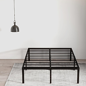 EMODA 18 Inch California King Bed Frames Heavy Duty Tall Metal Cal King Platform with Large Storage Space, No Box Spring Needed, Noise Free, Black