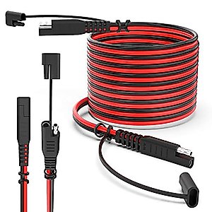 ELECTOP 15Feet 10AWG SAE to SAE Extension Cable Quick Connect Disconnect SAE Power Connector Cable Wire Harness with Dust Cap for Automotive RV Motorcycle Solar Panel SAE Plug Battery Charging Cable