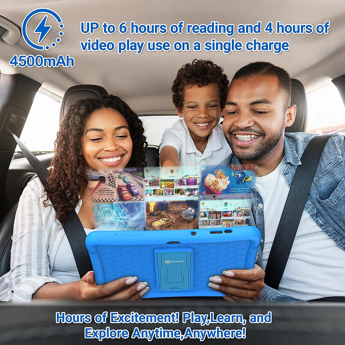 Contixo Kids Tablet, K102 Tablet for Kids and KB-5 Kids Headphones Bundle,10-inch HD, Ages 3-7, Toddler Tablet with Camera, Parental Control, Android 10, 32GB, WiFi, Learning Tablet for Kids