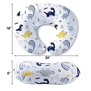 Plushii Nursing Pillow, Breathable Nursing Pillows for Breastfeeding, Breast Feeding Pillows for Mom, Breastfeeding Pillows for Bottle Feeding, Tummy Time, Sitting Support - Dinosaurs World