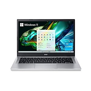 Acer Aspire 3 A314-36P-35UU Slim Laptop | 14.0" Full HD IPS Display | Intel Core i3-N305 Processor | Intel UHD Graphics | 8GB LPDDR5 | 128GB NVMe SSD | Wi-Fi 6 | Windows 11 Home in S Mode,Silver
