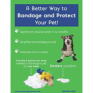 Healers Nonslip Paw Protection Dog Booties for Medium Size Dogs - Soft Comfortable Dog Boots With Best Paw Traction - Gauze Included (Blue)