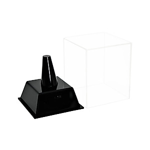 Better Display Cases Clear Acrylic Championship School Ring Display Case with Drawer and Black Acrylic Ring Holder (A064-A)