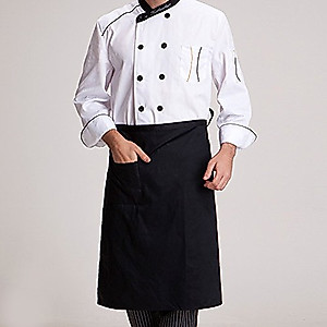 zuarfy Kitchen Aprons Half-length Long Waist Apron Catering Chefs Waiters Uniform New