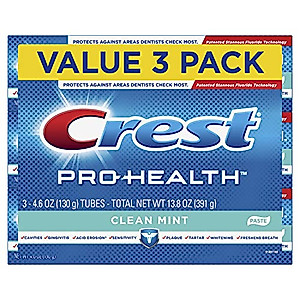 Crest Pro-Health Smooth Formula Toothpaste, Clean Mint, 4.6 oz, Pack of 3 (Packaging May Vary)
