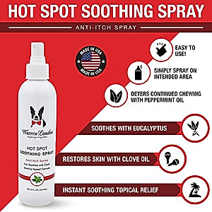 Warren London Dog Hot Spot Soothing Spray- Cooling Anti Itch Spray w/Menthol Made in USA- 8oz
