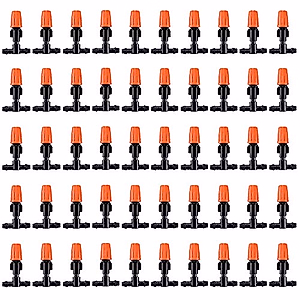 MSDADA 50pcs Micro Spray Adjustable Flow Irrigation Drippers, 1/4 InchGarden Adjustable Sprinkler drip Irrigation Mister Heads with 3 Tee Irrigation Misting Drip Kit