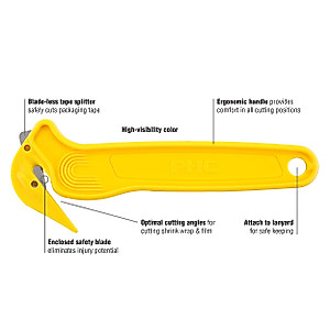Pacific Handy Cutter DFC364 Disposable Film Cutter, Sharp & Durable Steel Blade & Pacific Handy Cutter CL36 Clip-On Coil Lanyard, For Utility Knives, Safety Cutters, and Hand Tools