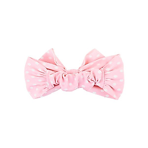 RuffleButts® Girls Pink Polka Dot Swim Bow Headband - One Size