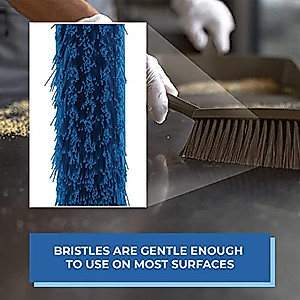 Vikan 45893 Bench Cleaning Brush, Polypropylene/Polyester Medium Bristle Dustpan Brush & Sweeper, 14 Inch, Blue