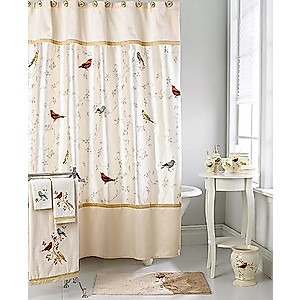 Avanti Linens Gilded Birds Waste Basket, Ivory