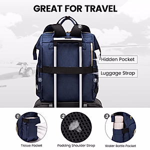 LOVEVOOK Laptop Backpack for Women Teacher Backpack Nurse Bag,Work Bag Backpack Purse Bag Anti-Theft Travel Backpack with USB Charging Port,14 Inch Backpack for College Business Casual