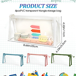 salbsever 4 Pcs Clear Pencil Bag Pencil Case with Zipper Pen Pouch Transparent Marker Pouch Pencil Case Travel Toiletry Cosmetic Makeup Bag Pencil Storage Bag Multifonction Organizer Bag for Adults