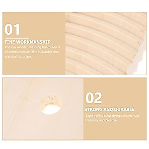 TOPBATHY Wooden Clothes Washboard Hand Wash Laundry Board Scrubbing Washboard for Home Store School
