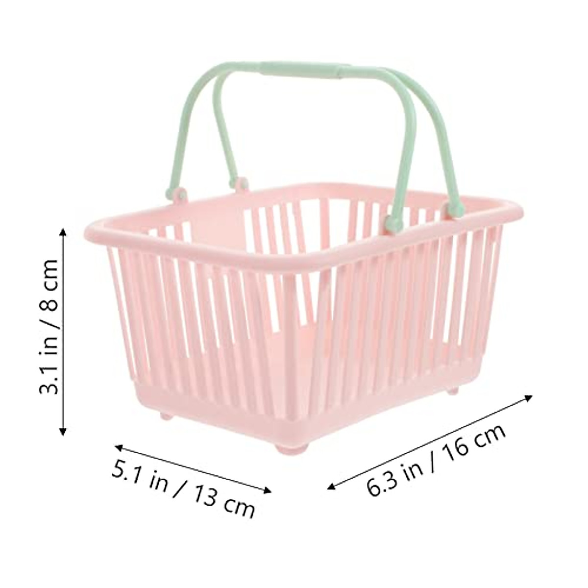 Toddmomy 3pcs Portable Shower Basket Grocery Baskets With Handles Small Basket with Handle for Organizing, Bathroom Kitchen Room Bedroom（Pink）