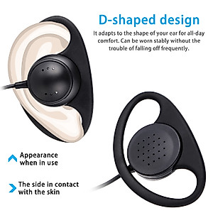 brogtrol 10 Pack 2 Pin D Shape Walkie Talkie Headset with PTT Microphone Suitable for Motorola CP040, CP140, CP160, CP180 HYT TC-500, TC-508, TC-518 Midland G15, G18 2 Way Radio