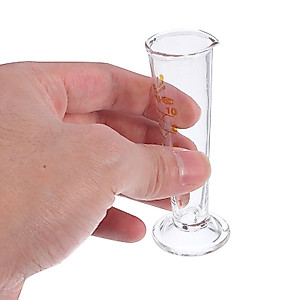 TEHAUX 10ml Lab Graduated Cylinder Glass, liquid Measuring Cup with Spout Wide Mouth, Conical Beaker Thickened Glass Measuring Cylinder for School Science Teaching