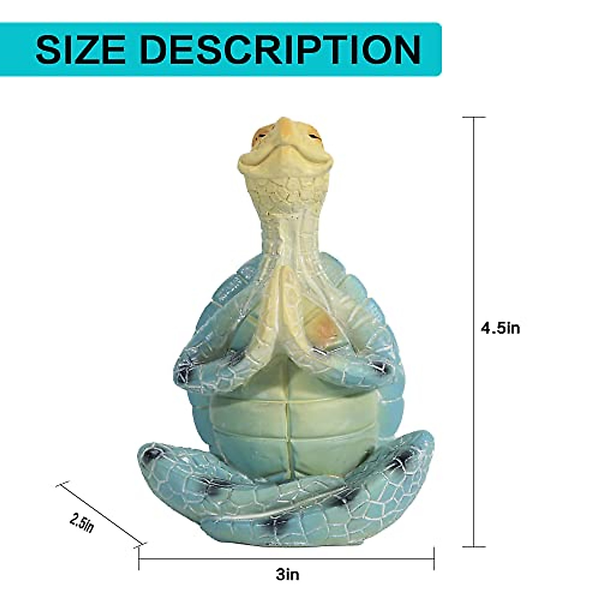 FEIYU BUY Turtle Yoga Statue Resin Process Decoration Meditation Turtles, Used for Indoor and Outdoor Window sill Decoration Gifts