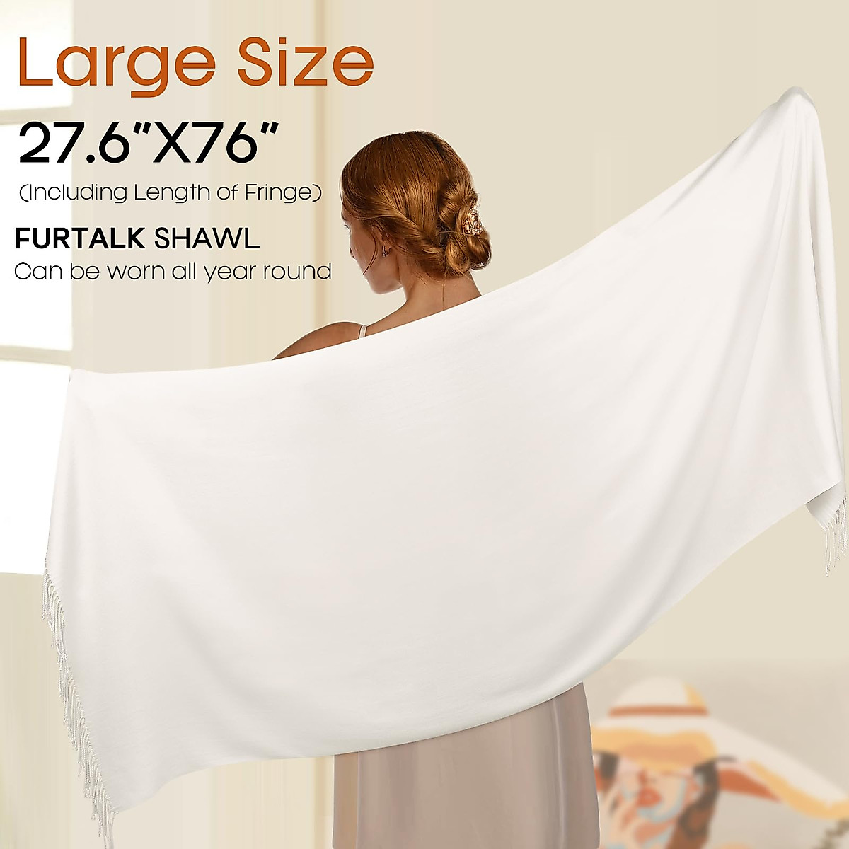 FURTALK Women's Pashmina Shawls and Wraps for Evening Dress Long Scarf Wedding Bride Bridesmaid Shawl Gifts