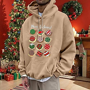 Mens Xmas Essentials Hoody Crewneck Long Sleeve Shirts Funny Printed Ugliest Christmas Sweatshirtsweater Xmas With Pocket Christmas Sweaters For Men