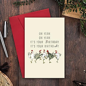 Kirynurd Funny Birthday Card, Birthday Card For Friend, Dancing Chicken Birthday Card for Female Male