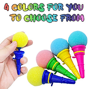 30 Pcs Ice Cream Shooters Toy,4 Inch Ice Cream Foam Ball Launcher,Mini Ice Cream Launcher Cone Sponge Balls for Kids,Children,Carnival Prize,Party Favors,Goody Bag Filler