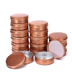 LIYAR 4oz Cans Tin Aluminum Metal Tin 24 Pack Metal Container Jars Aluminum Round Tins with Screw Lids for Salve, Spices or Candies(Pastel Orange)