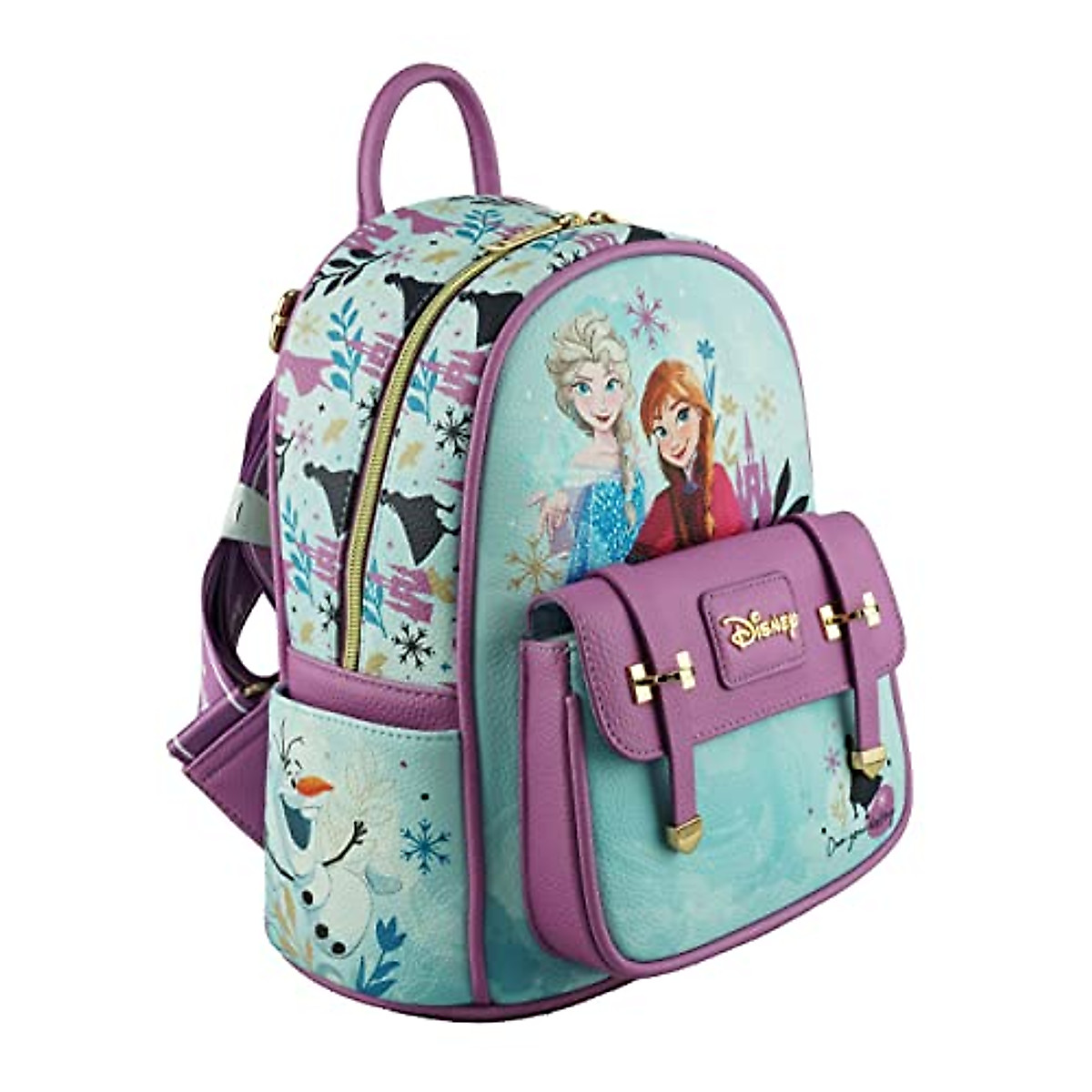 Wondapop Disney Frozen Elsa and Anna 11" Vegan Leather Fashion Mini Backpack