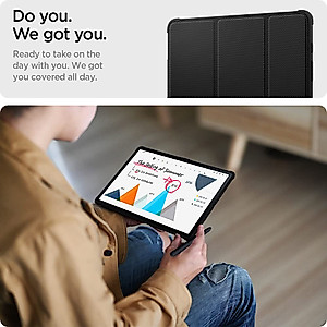 Spigen Rugged Armor Pro Designed for Galaxy Tab S7 FE 12.4" 2021 Case with S Pen Holder (2021) - Black