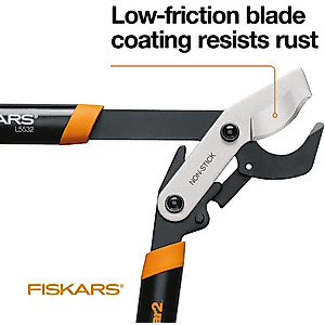 Fiskars 32" PowerGear2 Steel Blade Garden Bypass Lopper and Tree Trimmer - Sharp Precision-Ground Steel Blade Tree Cutter Blade for Branches up to 2" Diameter