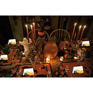 25 Pack Halloween Tent Place Cards, Place Cards for Table Setting, Folded Eggshell Paper Name Tent Cards for Halloween Holiday Dinner Decorations - HW03