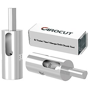 [2 Pack] Twist Ties Tool for 11 Gauge Drill Chuck,Efficient Wire Knotting 11 Gauge Electrical Drill Twister,Stainless Steel Drill Truck Twist Ties Tool for Fixing Chain Link Fence and Loop Fences