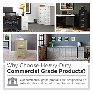 Lorell 2-Drawer Vertical File, 15 by 22 by 28, Black LLR42291