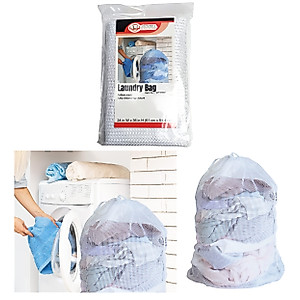 36" x 24" Heavy Duty Polyester Laundry Bag Mesh Laundry Bag Laundry Hamper Liner (White, 1 Piece)