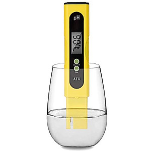 Digital PH Meter, PH Meter 0.01 PH High Accuracy Water Quality Tester with 0-14 PH Measurement Range for Household Drinking, Pool and Aquarium Water PH Tester Design with ATC (2020-Yellow)