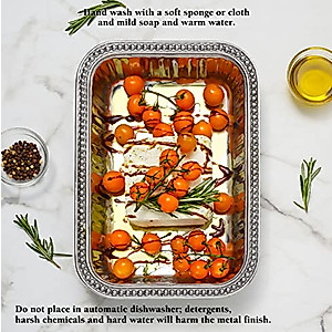 Wilton Armetale Flutes and Pearls Rectangular Baking Dish, 9-Inch-by-13-Inch