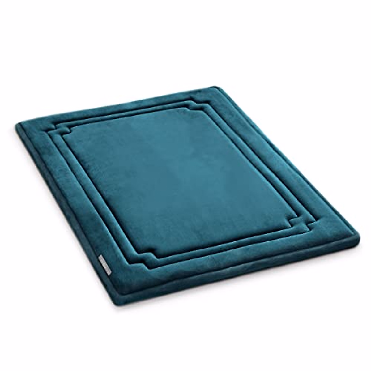 MICRODRY - Luxurious Racetrack Twist Memory Foam Bath Mat, Charcoal-Infused Absorbent Bath Mat with Skid-Resistant Base, Memory Foam Rug for Bathrooms, Kitchens & More, 17 x 24 inches, Teal