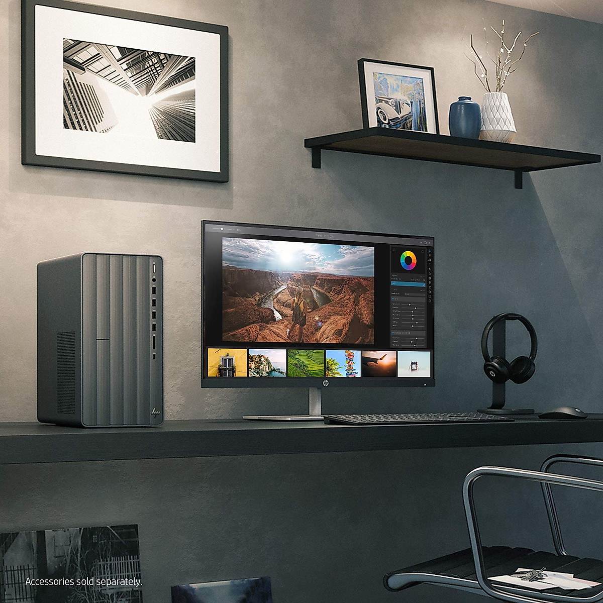 HP ENVY Desktop Computer, Intel Core i7-9700, 16GB RAM, 1TB Hard Drive, 512 GB SSD, Windows 10 (TE01-0020, Black)