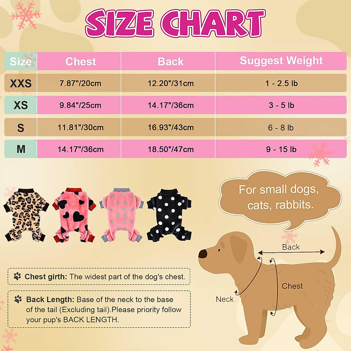 Leopard Dog Sweater Dog Jumpsuit - Winter Fleece Puppy Clothes for Small Dogs Girl Boy Warm Small Dog Pajamas Dog Outfit for Chihuahua Yorkie Shih Tzu Teacup Cold Weather Cat Apparel Clothing