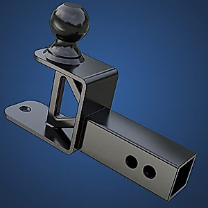 LOCAME 3-in-1 ATV/UTV Tralier Hitch Mount, Fits 2-Inch Receiver, 2-Inch Ball Hitch Adapter, 5000 LBS GTW-Multi Hitch, Black, LC0051