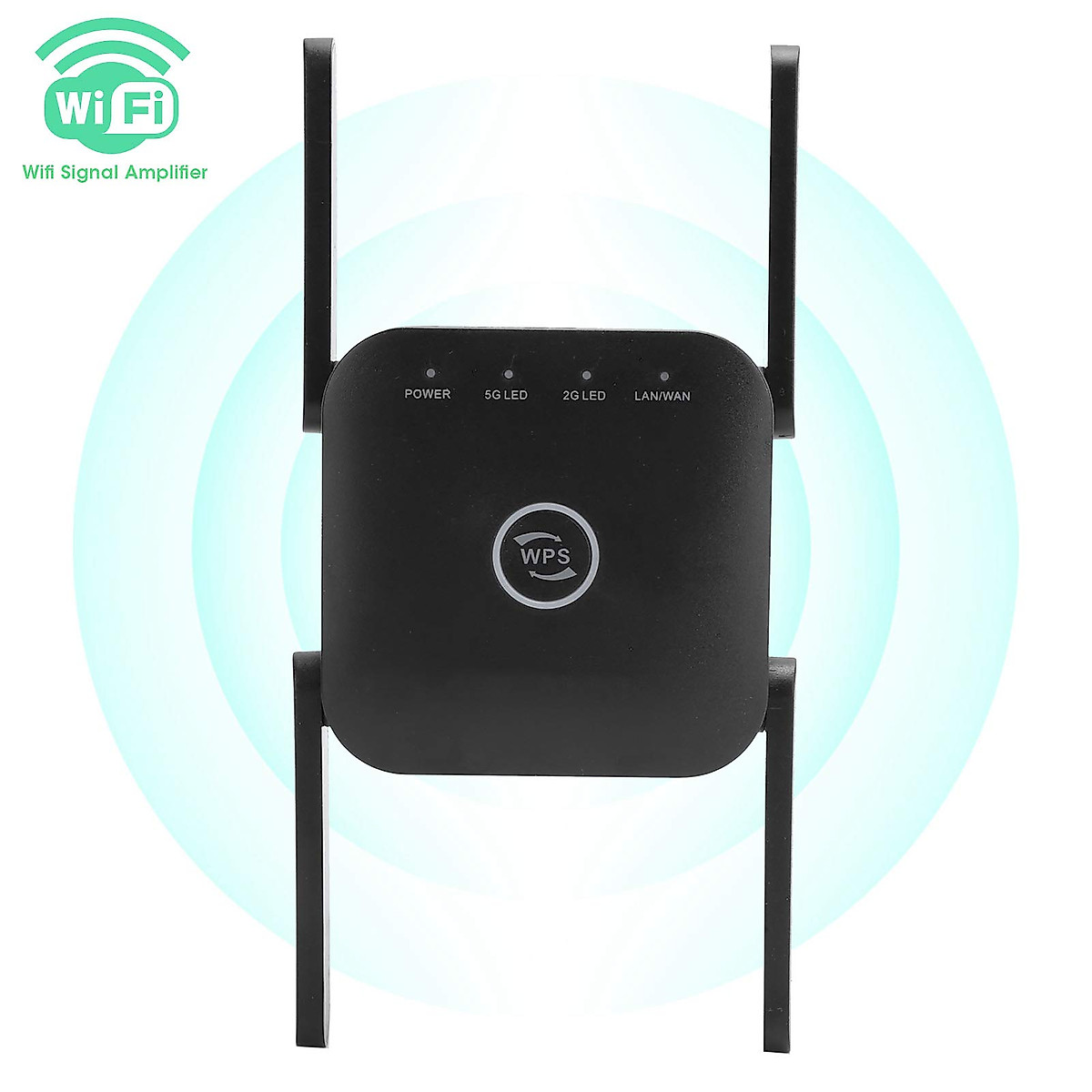 Kafuty-1 WiFi Range Extender, Wireless WiFi Repeater Signal Amplifier Up to 300meters / 984.3ft, WiFi Repeater Up to 300Mbps Speed, 2.4 ghz, 802.11 b/g/n, with Ethernet Port(Black US)