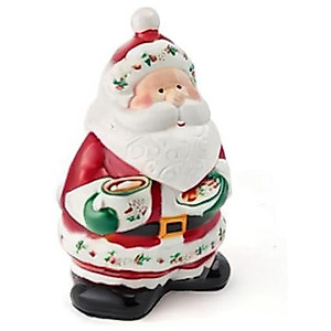 Pfaltzgraff Winterberry Santa Cookie Jar, 10 Inch, Multicolored