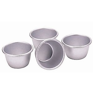 KitchenCraft Mini Pudding Moulds, Anodised Aluminium, 7.5 cm, Set of 4