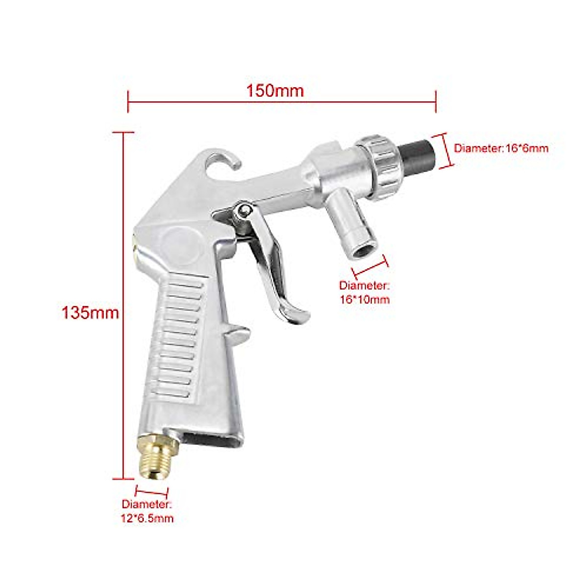 YaeKoo Sandblaster Kit Air Siphon Feed Gun Nozzle Rust Remove Abrasive with 4Pcs Ceramic Nozzle Tips for Sandblast Cabinets